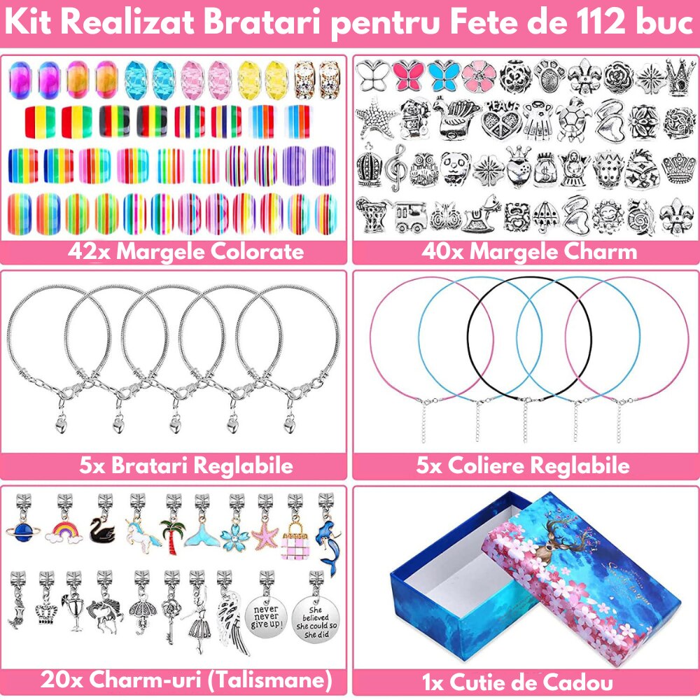 Kit de Facut Bratari Charm-uri Talismane tip Pandora, Accesorii pentru ...
