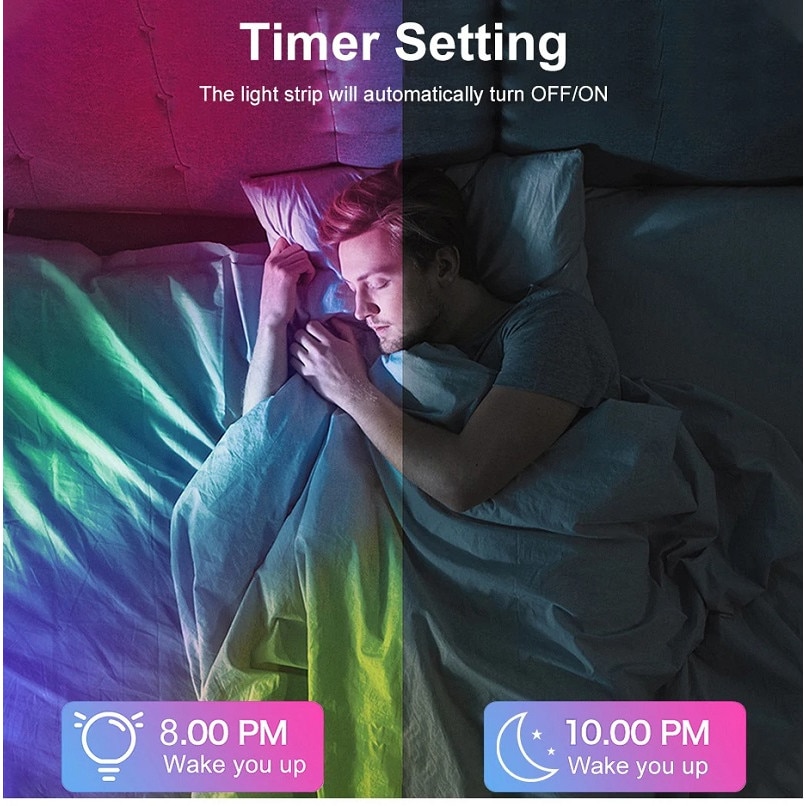 Banda LED Smart WiFi, sincronizare muzicala, microfon extern modern ...