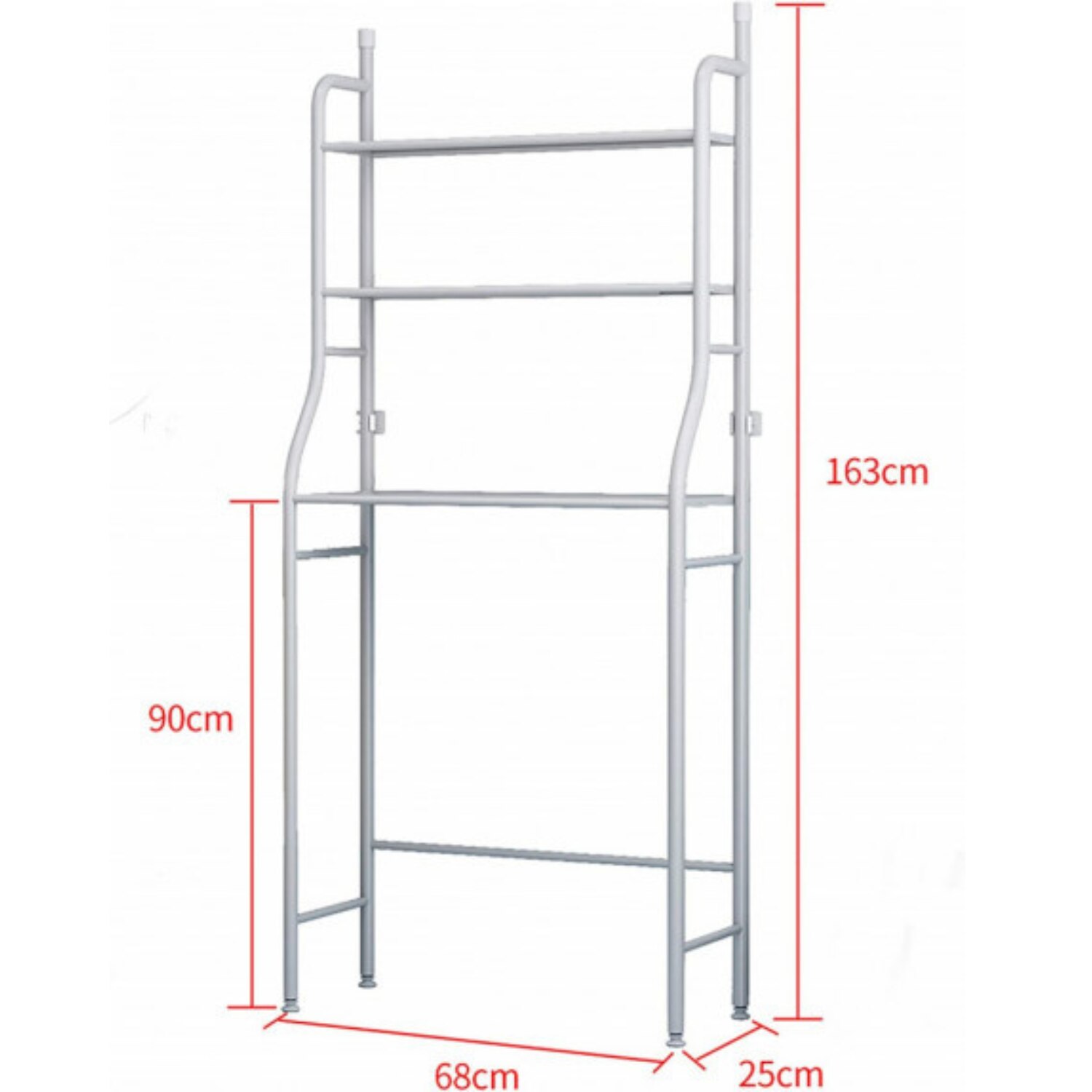 Raft Depozitare Pentru Masina De Spalat/WC Udear, Metal, Alb, 68 x 25 x ...
