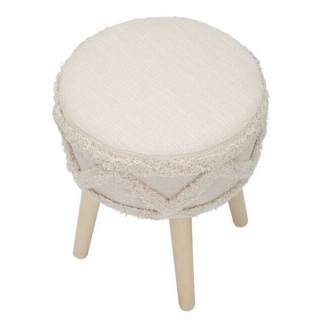 Taburet in stil boho, picioare din lemn, 32 cm - eMAG.ro