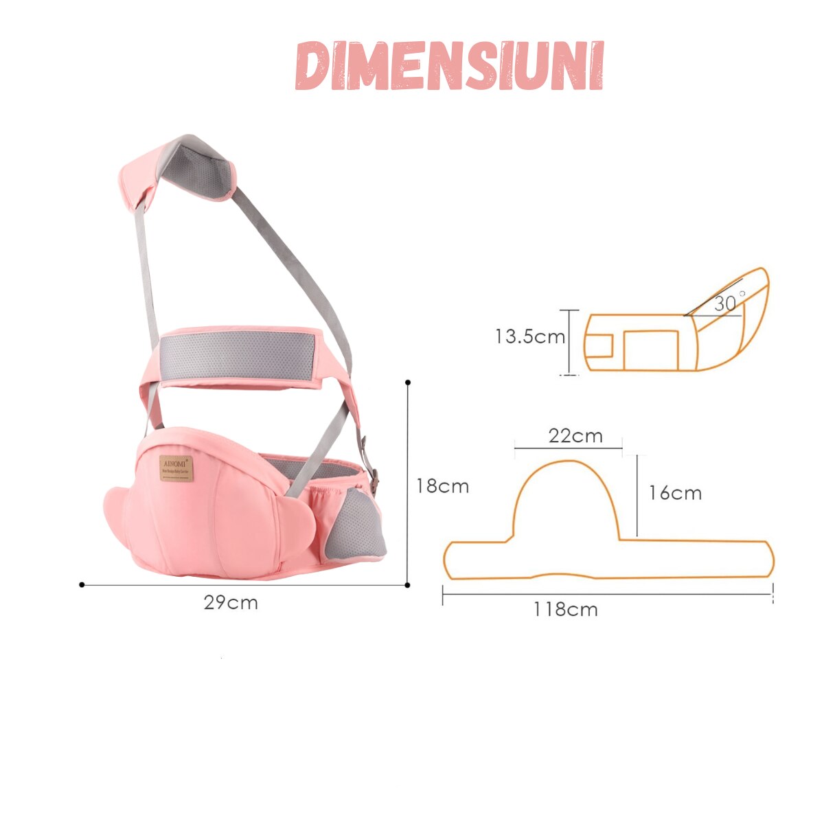 Marsupiu ergonomic pentru sustinerea bebelusilor, tip centura cu ...