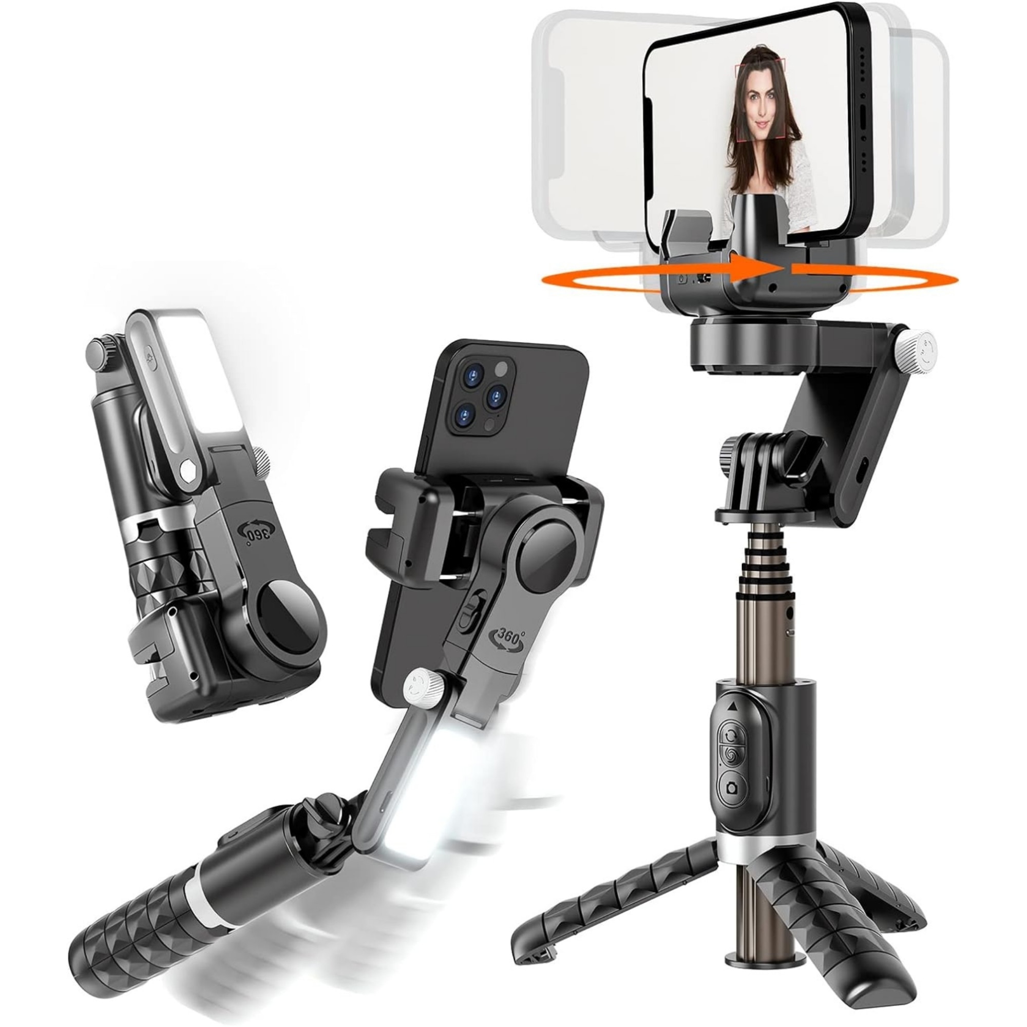 Selfie Stick Stabilizator Er-Tech® cu Trepied pentru iPhone & Samsung ...