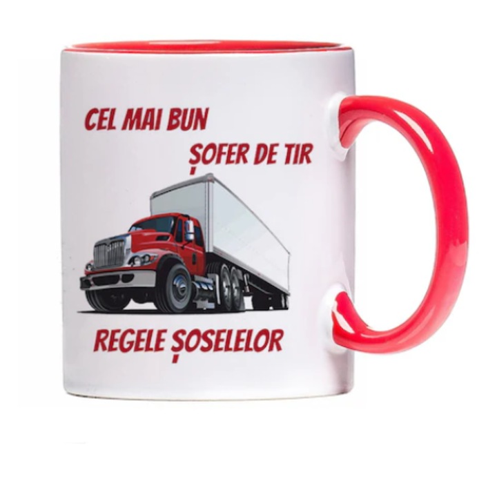 Cana personalizata "Cel mai bun sofer de tir" cu interior si maner ...