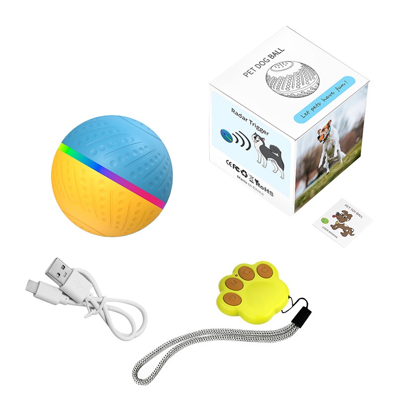 Minge de jucarie interactiva inteligenta pentru caini, JESWO, Rotire ...