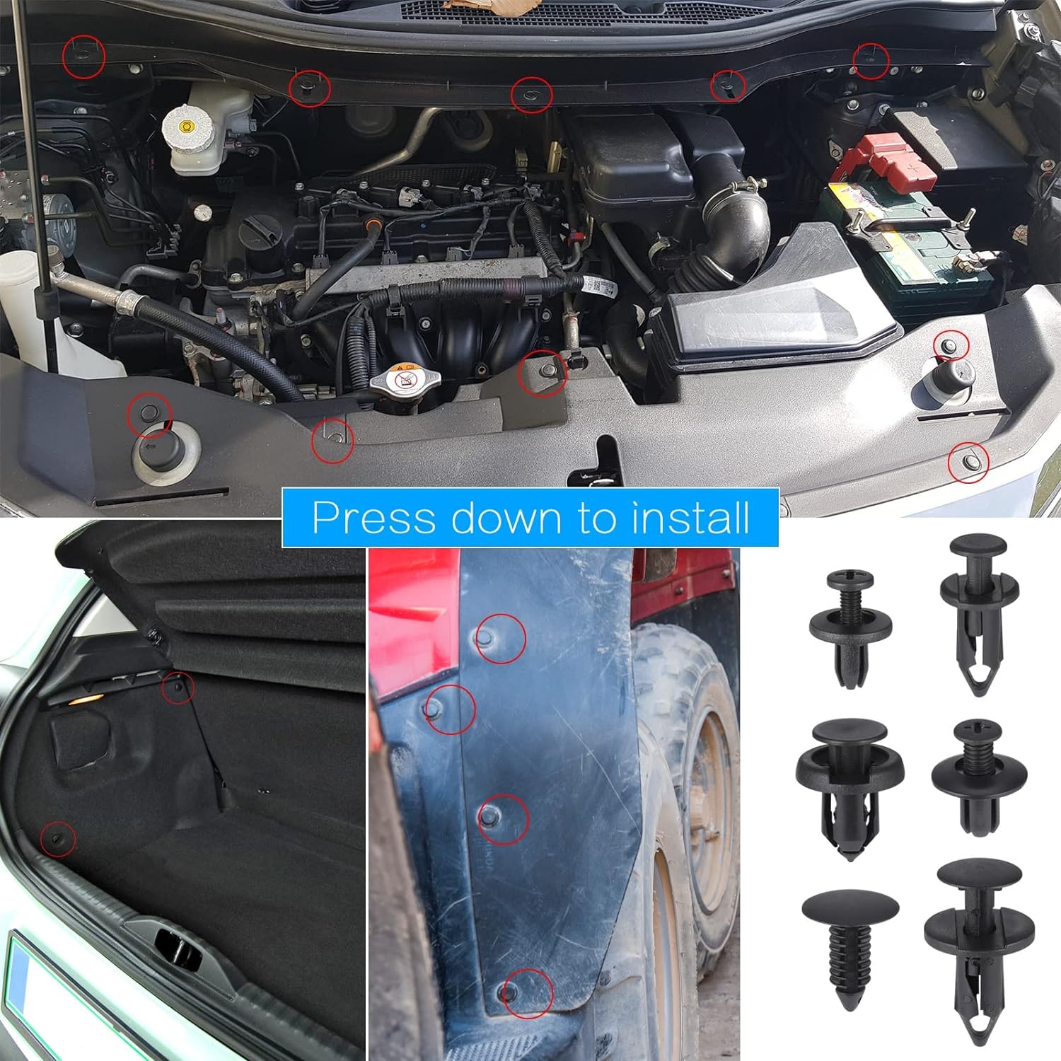 Set 190 clipsuri/cleme auto de fixare, Universale din plastic pentru ...