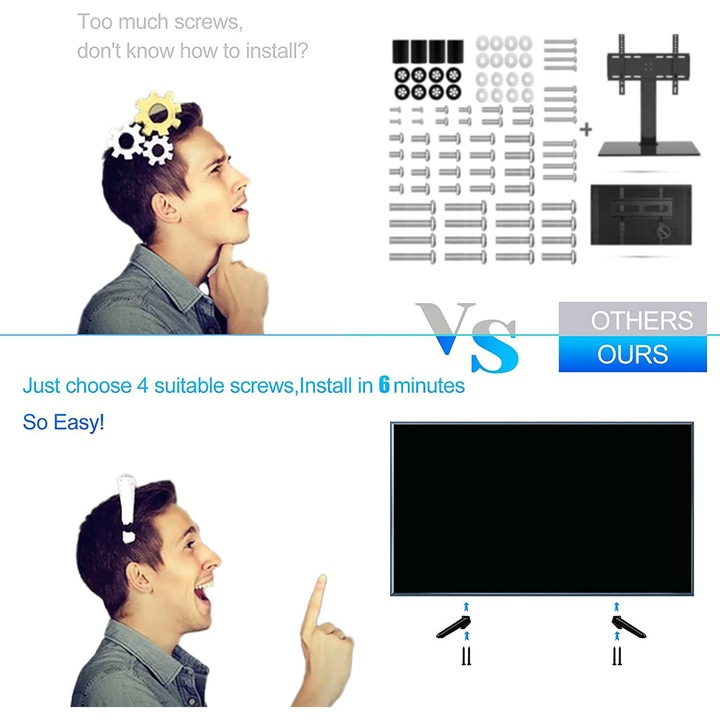 Suport de baza TV, SIHOiSi, 32-55 inchi, Negru - eMAG.ro