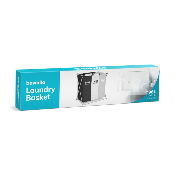 Cos de rufe cu cadru metalic pliabil, textil, 65 x 37 x 58 cm - eMAG.ro