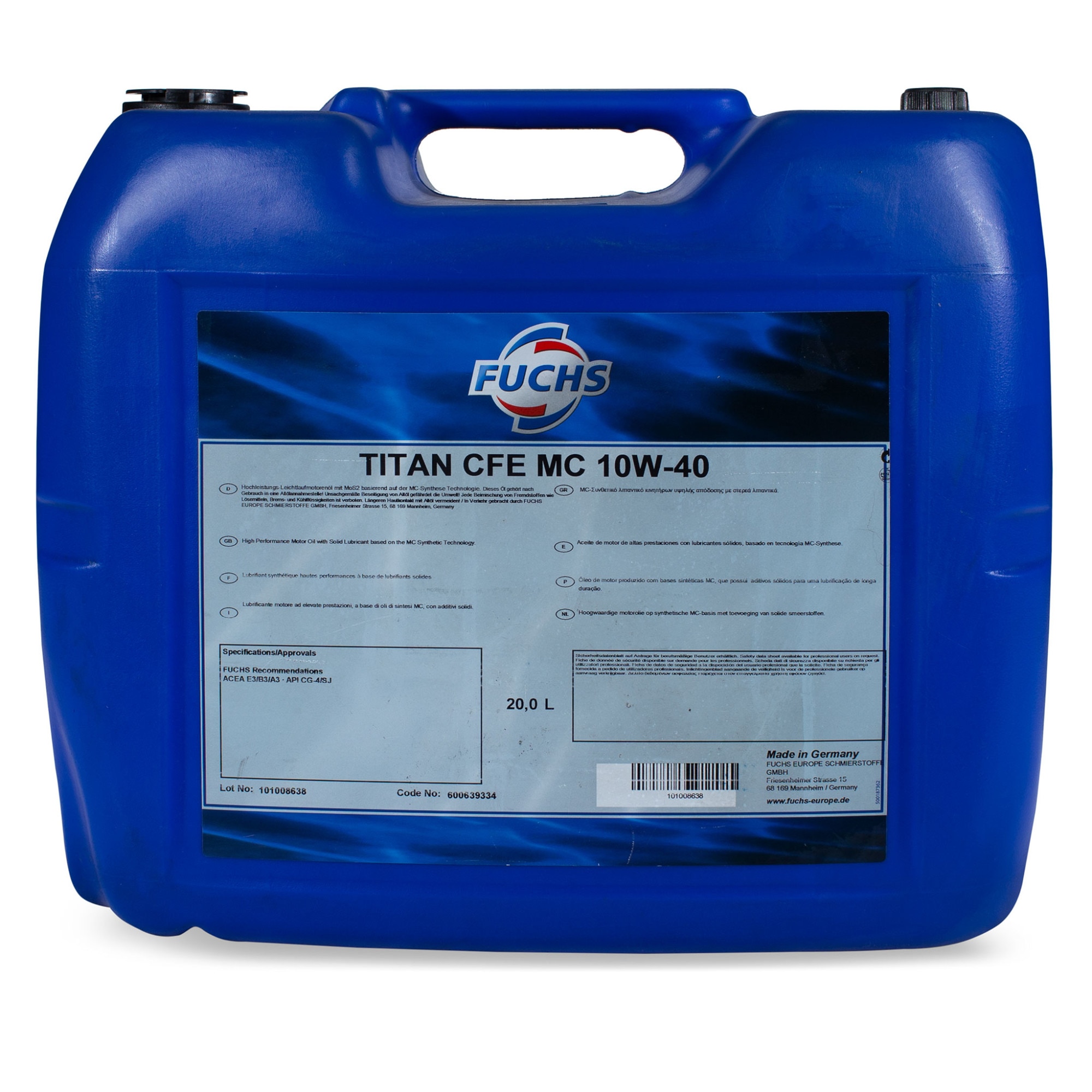 Ulei motor, Fuchs Titan CFE MC 10W40, 20L - eMAG.ro