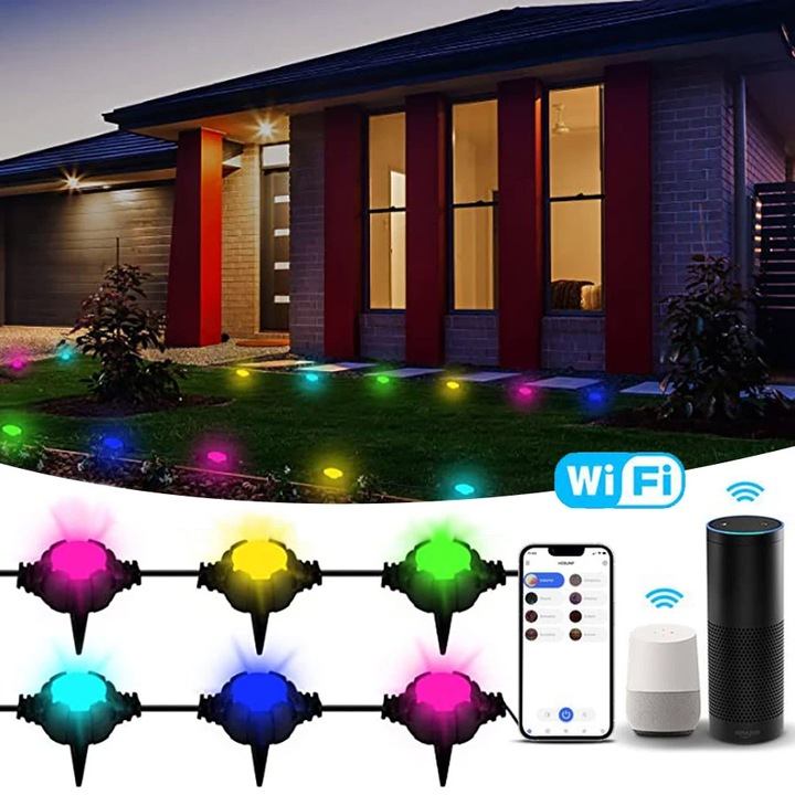 Beculete Colorate, LED RGB String Light Casa si Gradina, 24 Becuri ...