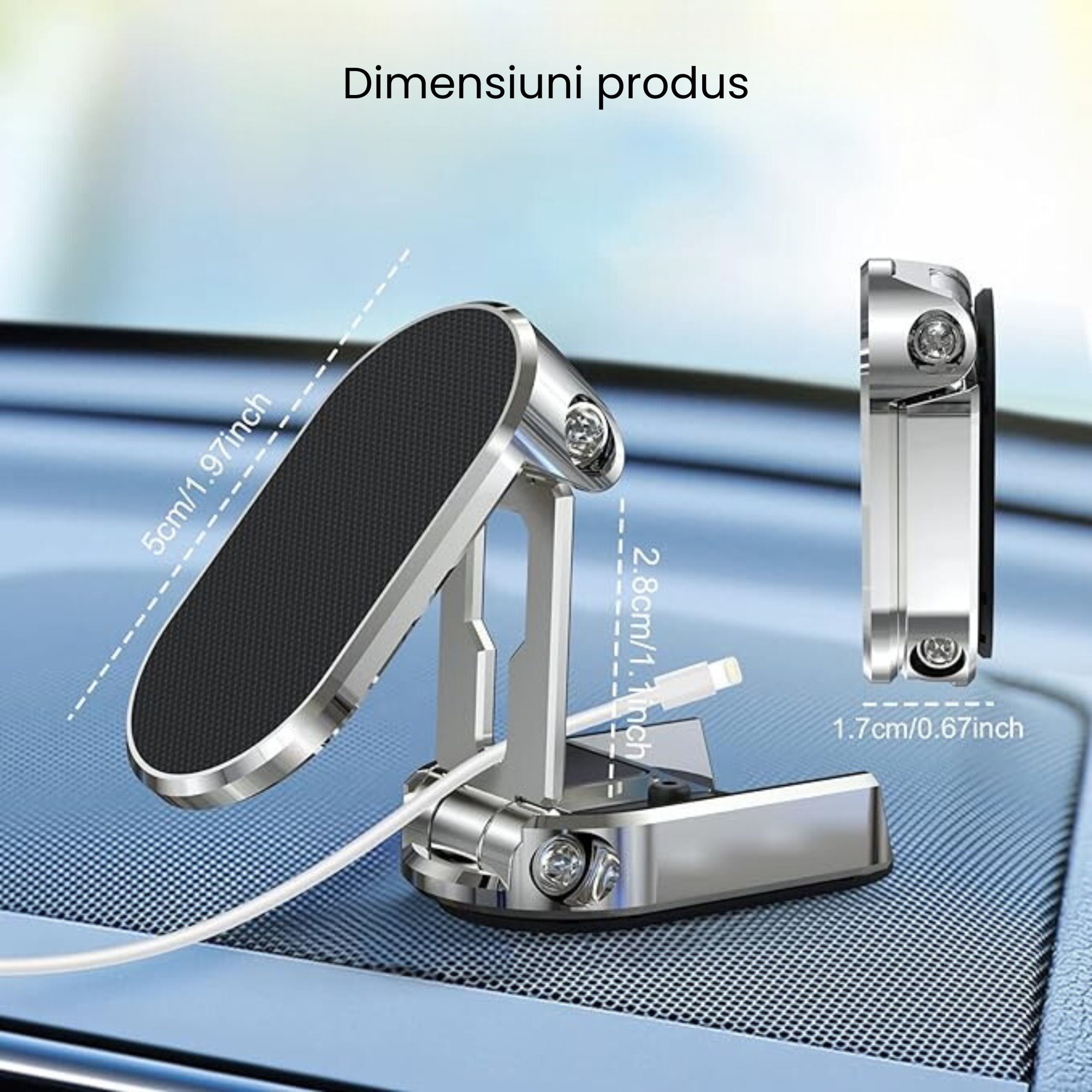 Suport auto magnetic pentru telefon cu lipire pe bord, compatibil cu ...