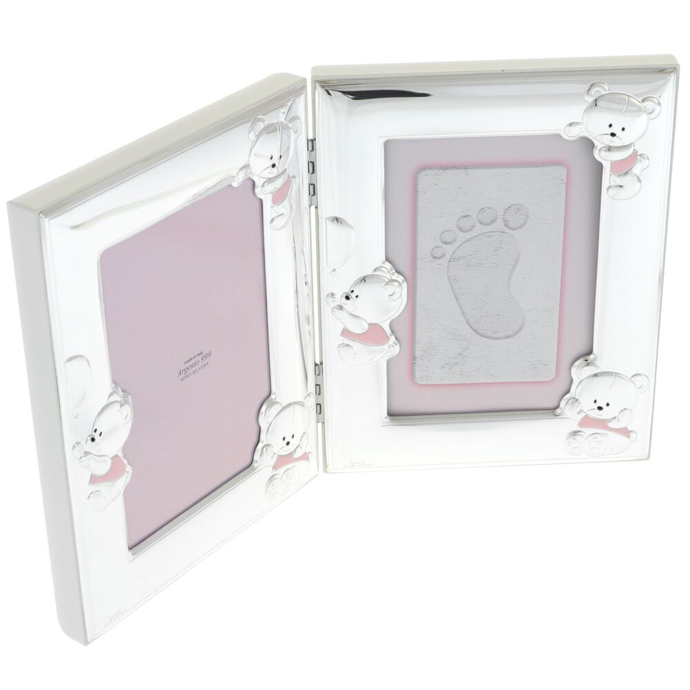 Rama foto cu kit amprenta ursulet roz 19cm - eMAG.ro
