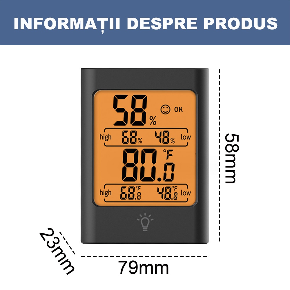 Termometru si higrometru de camera, Set 2 termometre digitale ...