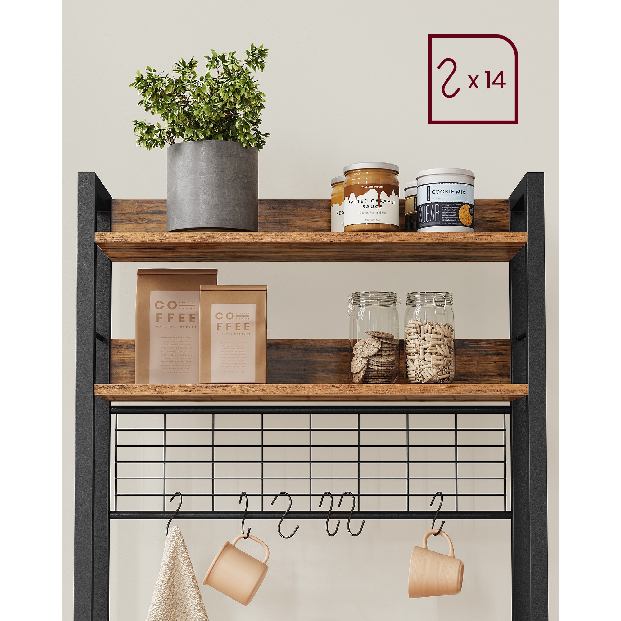 Raft de bucatarie cu priza, suport cuptor cu microunde, raft de ...