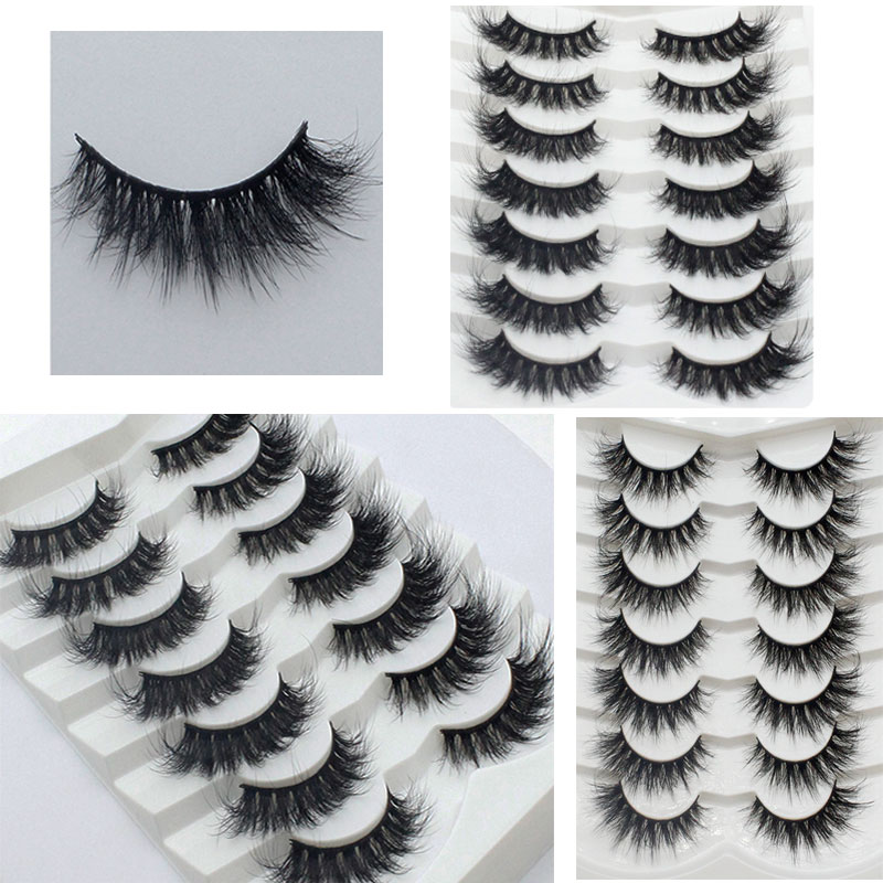 Set 7 perechi gene false 3D tip banda din par de nurca - eMAG.ro