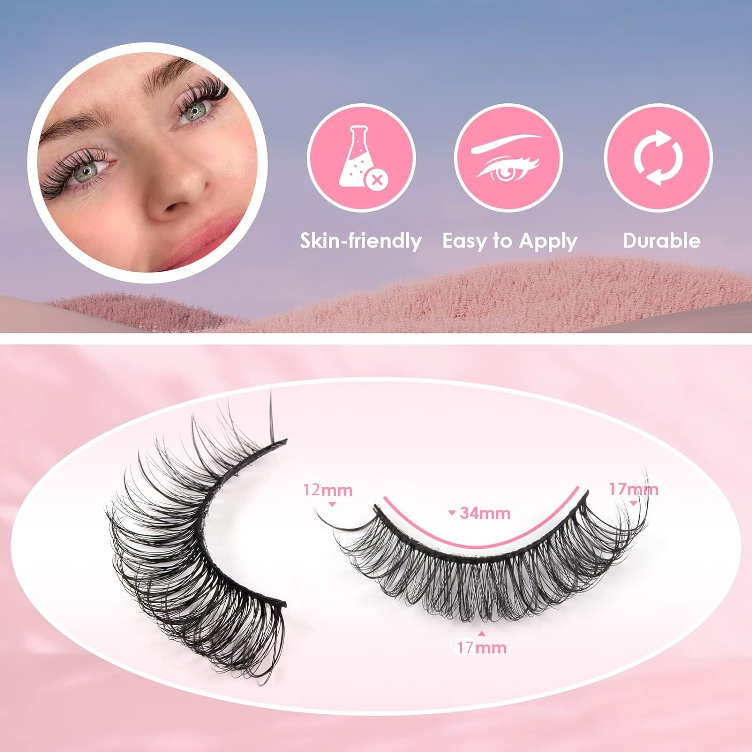 Set 7 perechi gene false 3D tip banda din par de nurca - eMAG.ro