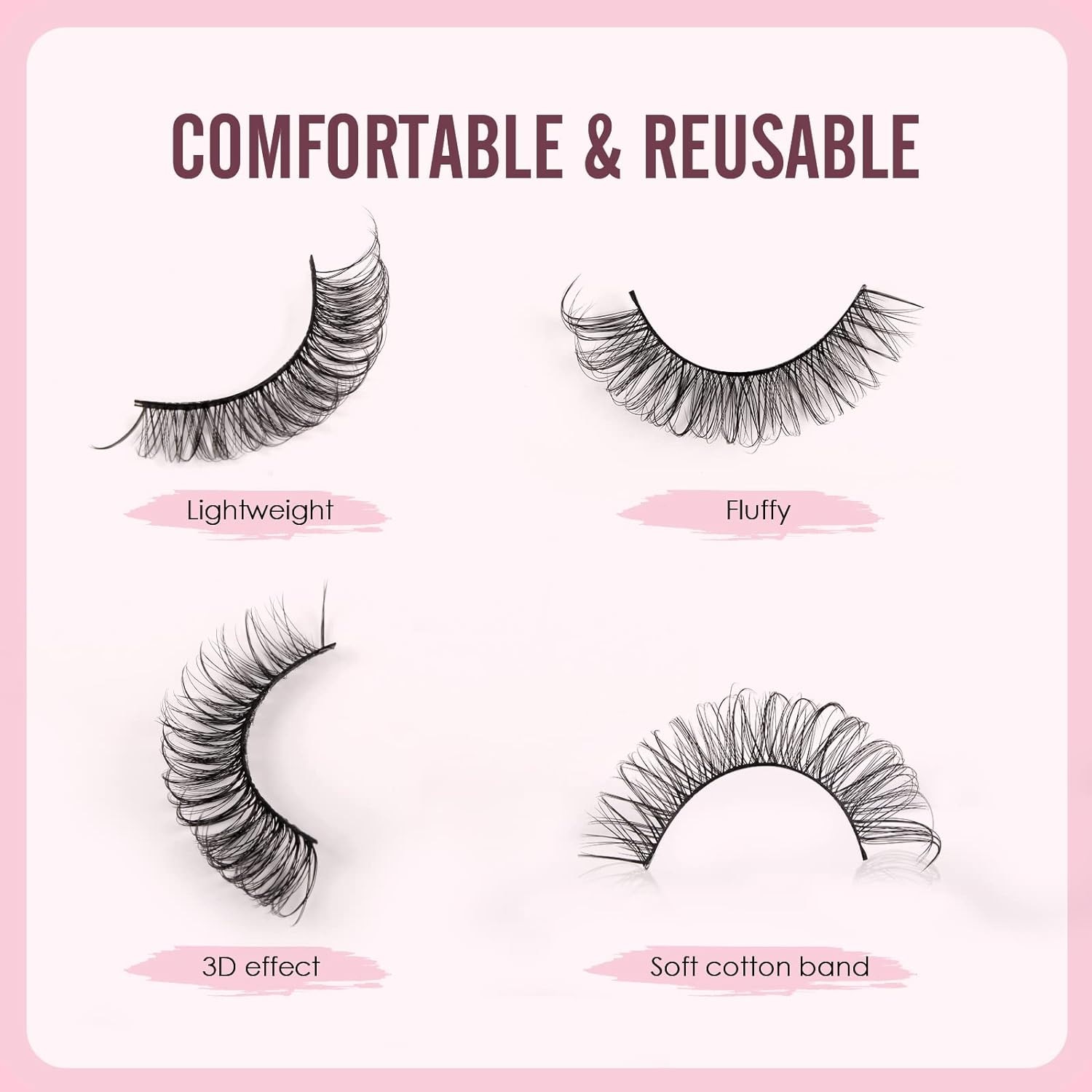 Set 7 perechi gene false 3D tip banda din par de nurca - eMAG.ro