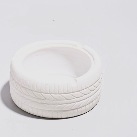 Scrumiera in forma de anvelopa auto, 9x9 cm, Alb - eMAG.ro