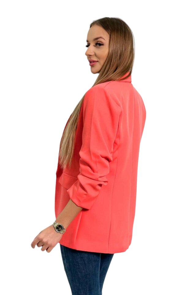 Sacou roz piersica dama office-elegant cu captuseala masura universala ...