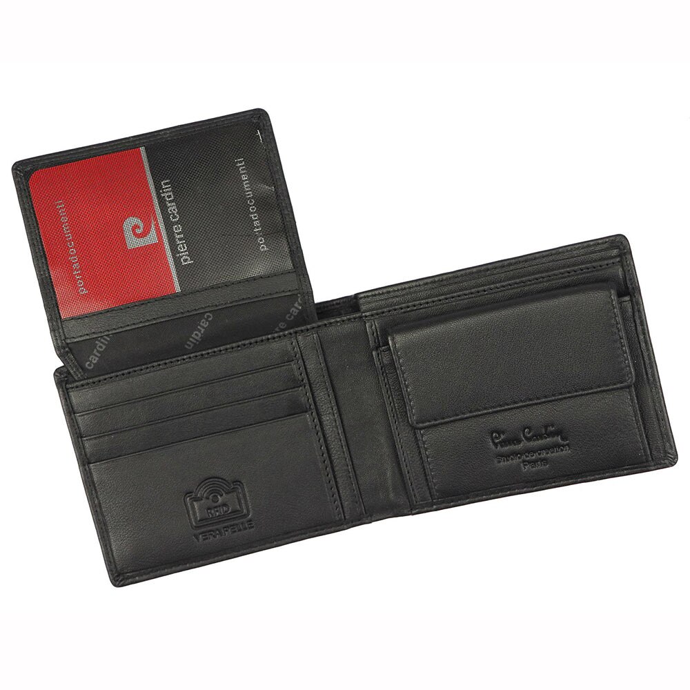 Port card barbati din piele naturala GPB110, Negru Pierre Cardin - eMAG.ro