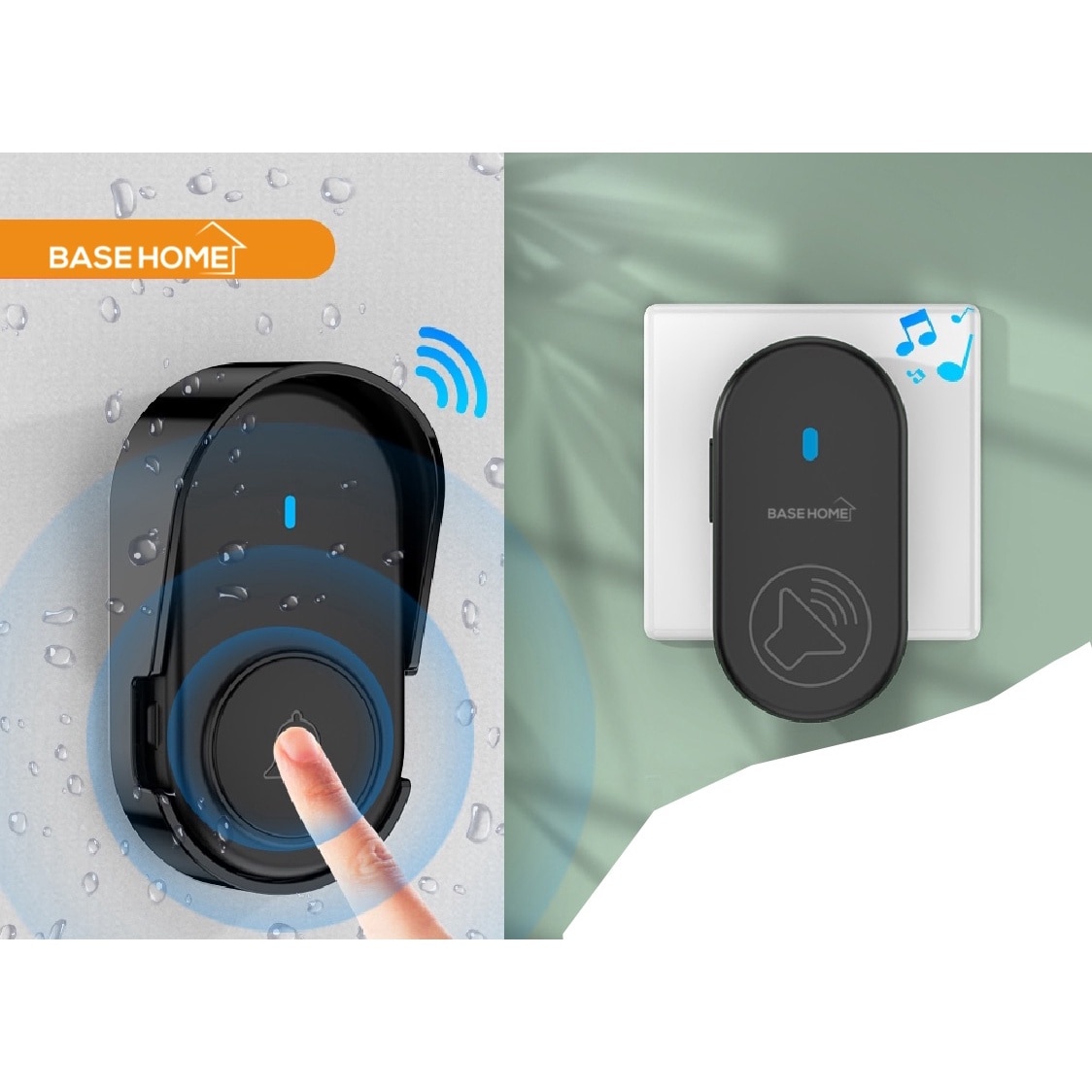 Sonerie wireless fara fir, BaseHome, pentru usa/ poarta, exterior ...
