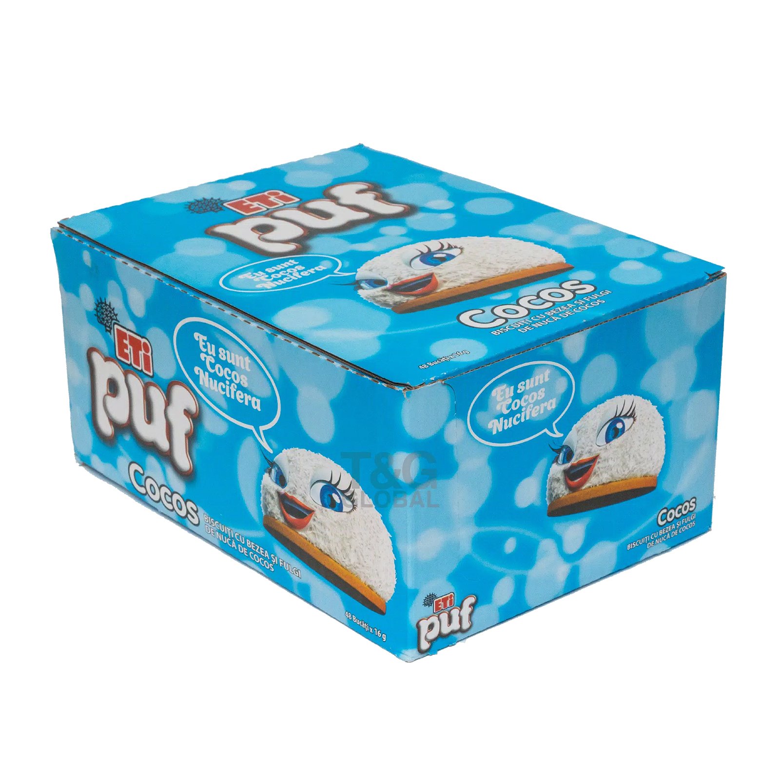Бисквити с кокосов меренг, кутия 48 бр х 16 гр. Eti Puf - eMAG.bg