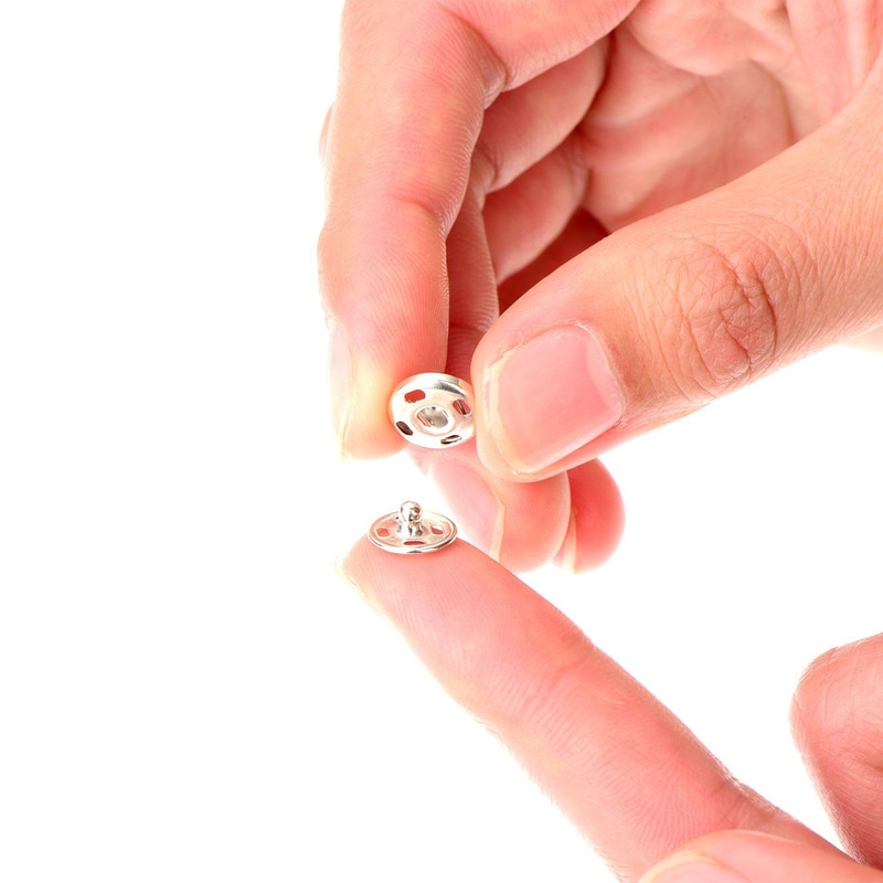 Комплект 100 телчета за копчета, Метални, 10 мм, Черни/Сребристи - eMAG.bg