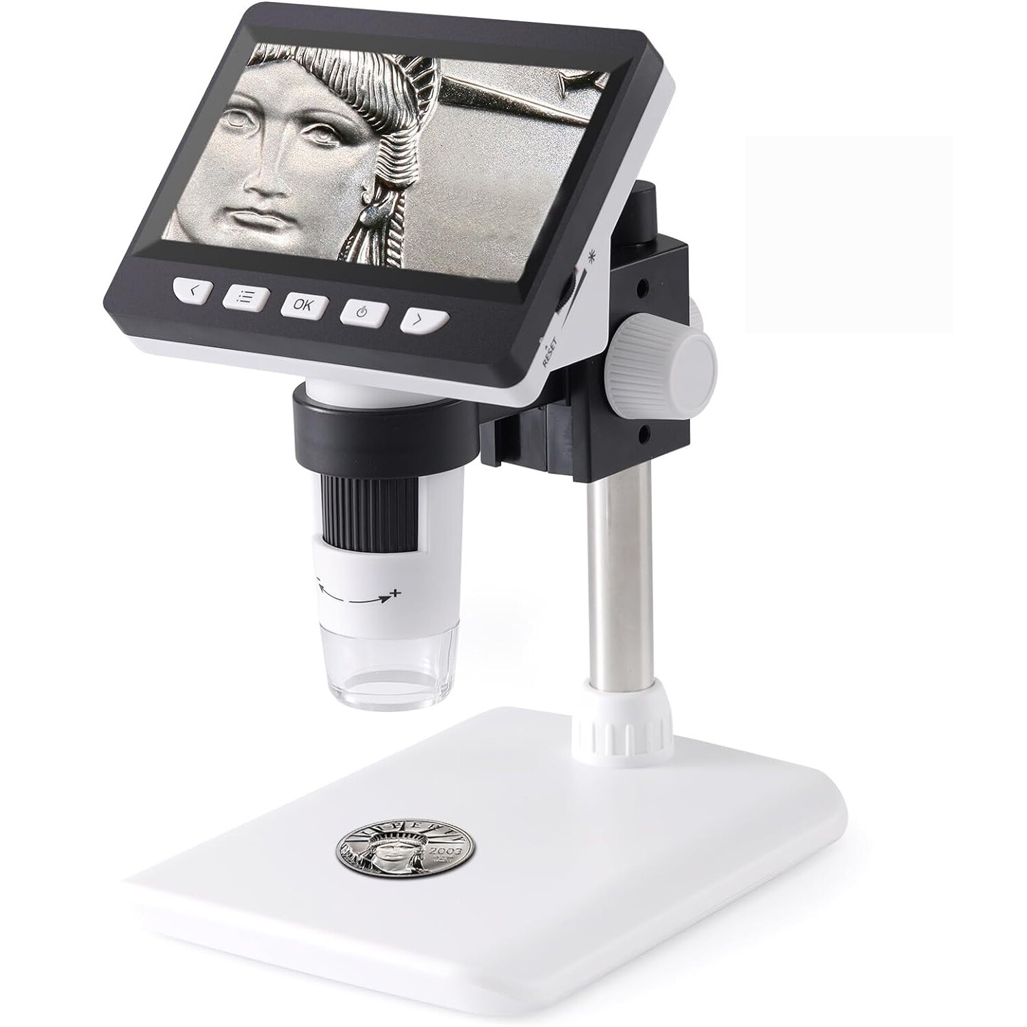 Microscop digital, Vaxiuja, Ecran LCD, Imagine Full HD, 2000mAh, Alb ...