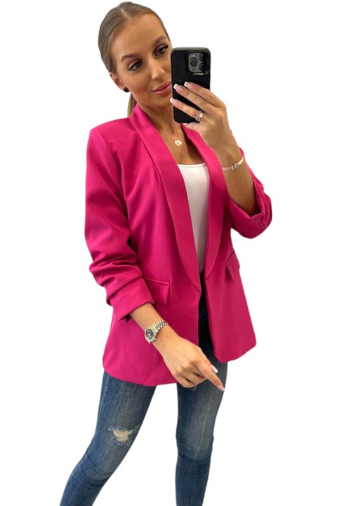 Sacou roz fucisa dama office-elegant cu captuseala masura universala s ...