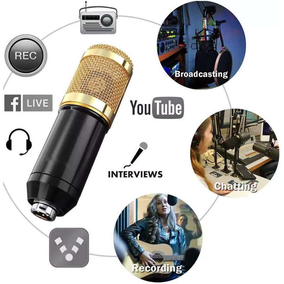 Microfon profesional de studio cu condensator cu suport pentru ...