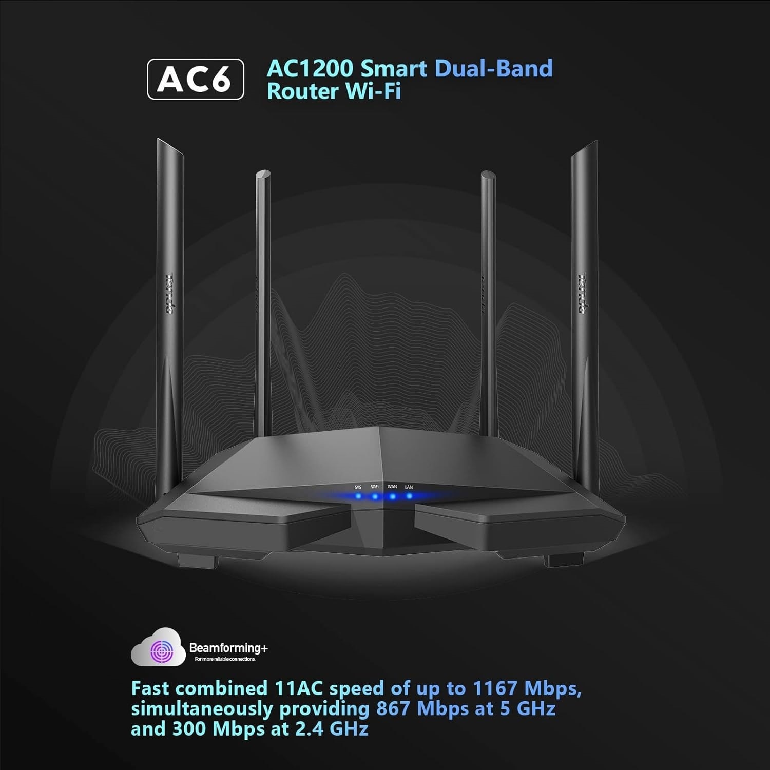 Безжичен рутер, AC1200, Excitat®, Dual-Band Gigabit, MU-MIMO ...