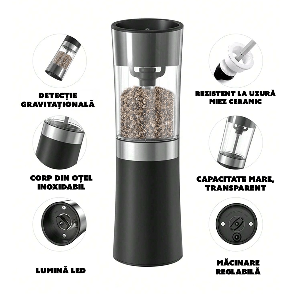 Set 2 Rasnite electrice CYBERDUST, Operare Cu O Singura Mana, Macinare ...