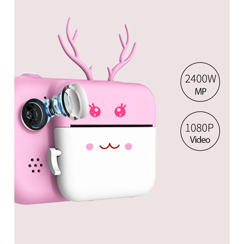 Camera pentru copii, 2.4 inchi, 24 MP, video HD, imprimare, Roz - eMAG.ro