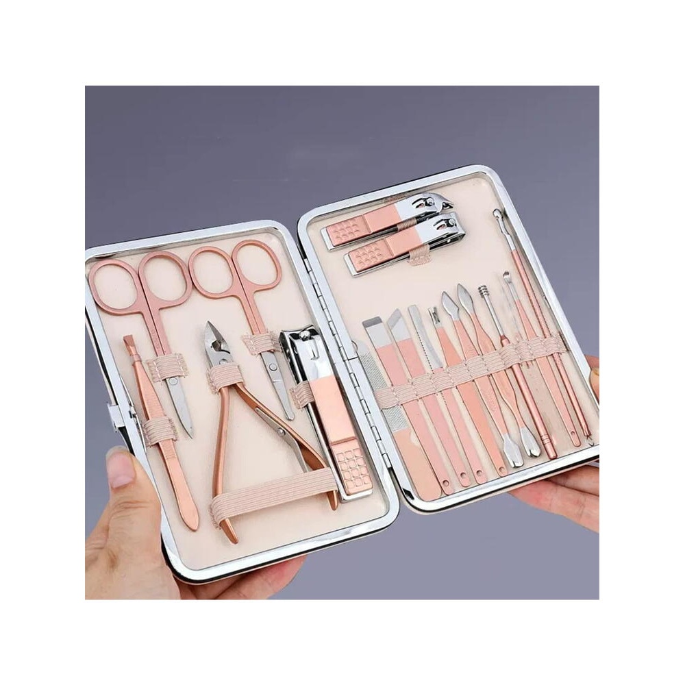 Trusa manichiura si pedichiura, cu carcasa de depozitare, 18 piese - eMAG.ro