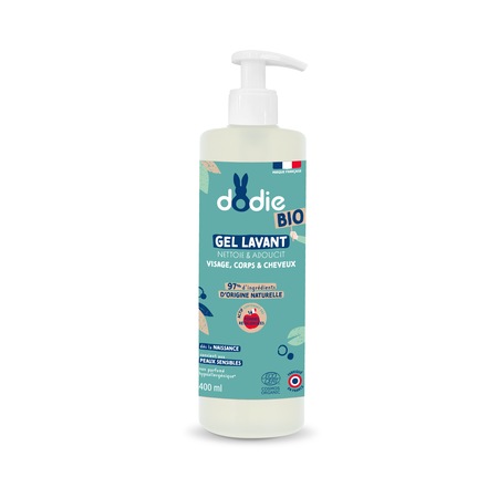 Gel pentru spalare Dodie certificat Bio 3 in 1, fata, corp si par, 400 ...