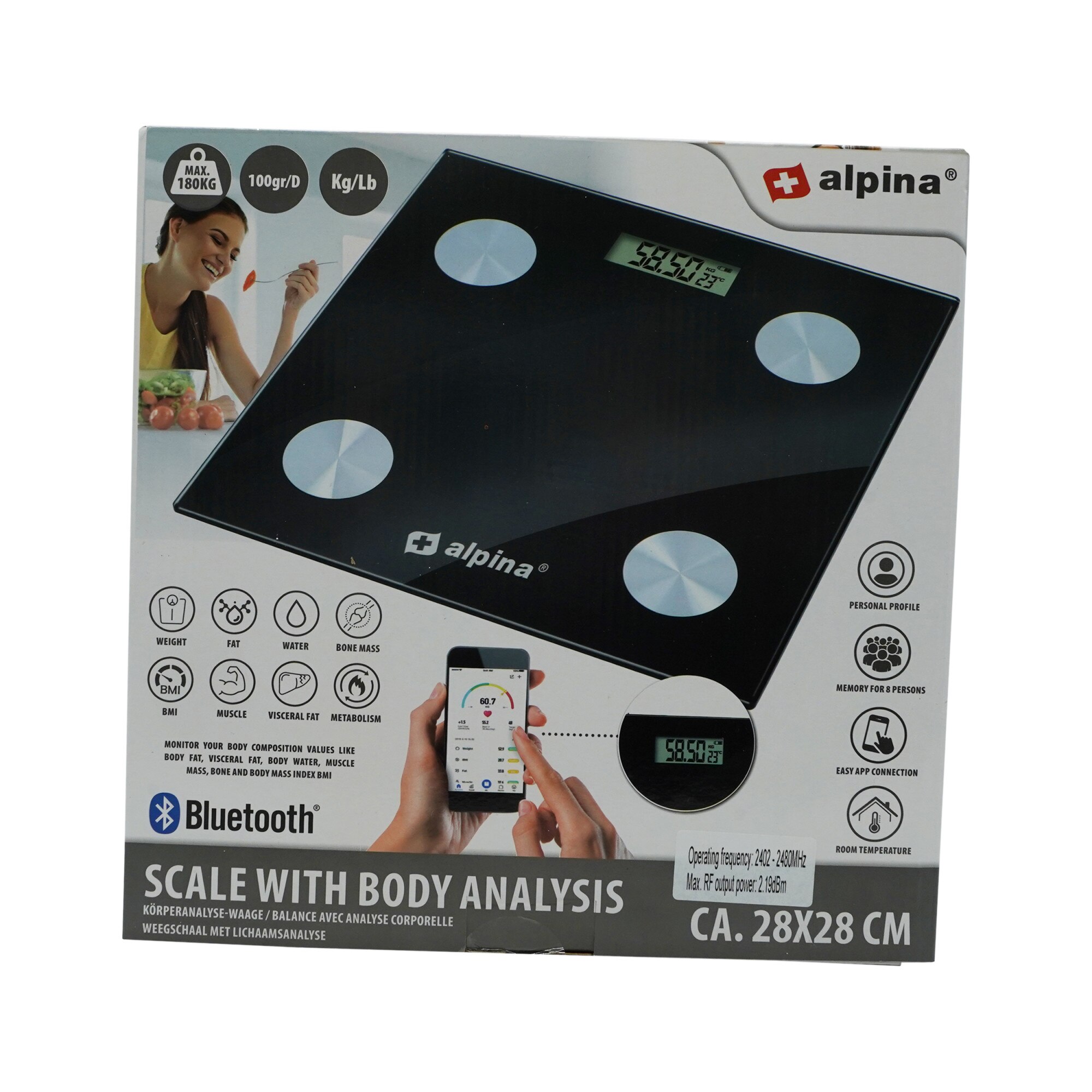 Cantar Smart cu analiza corporala, Alpina, 87228 - eMAG.ro
