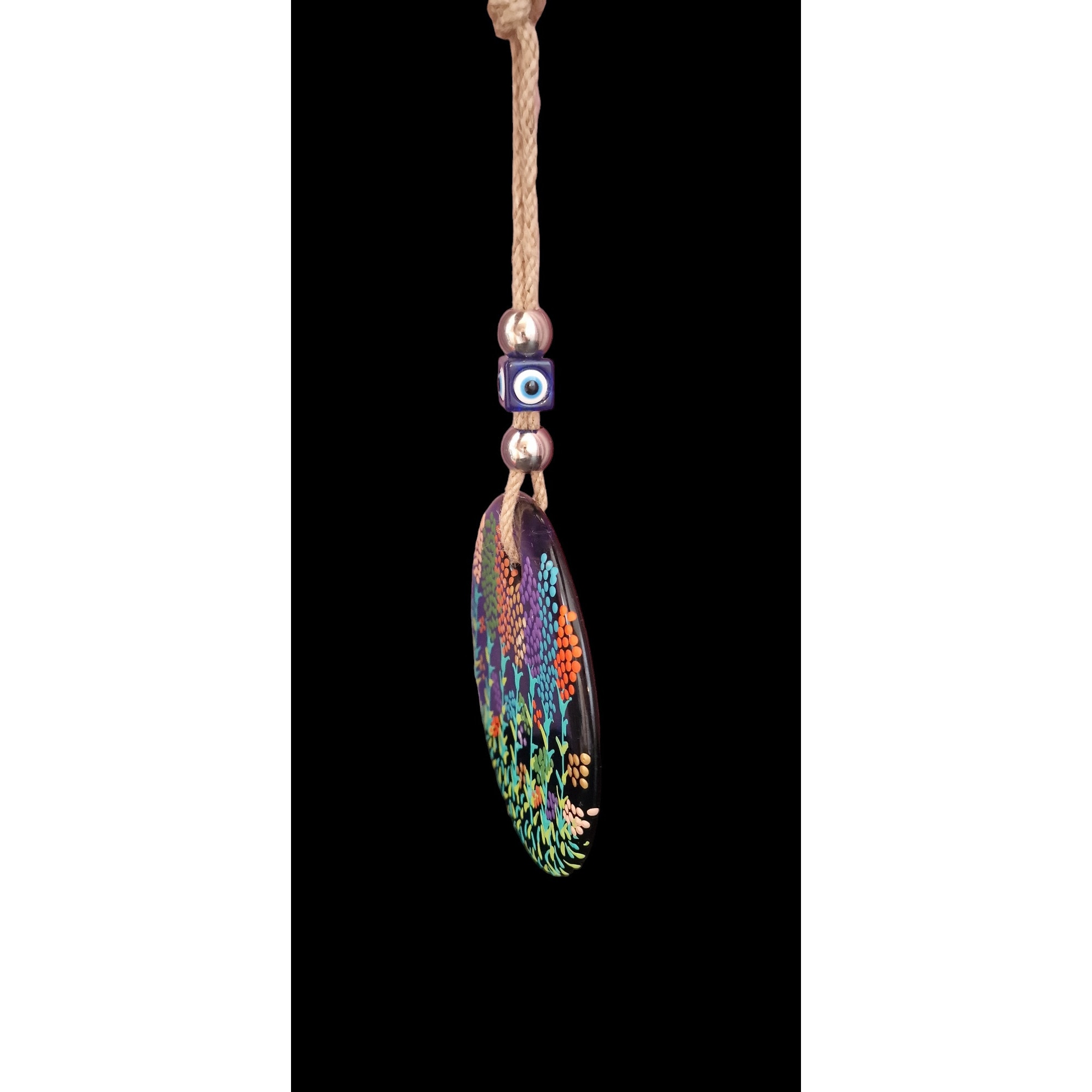 Decoratiune perete, ochi turcesc, feng shui, hand made, sticla - eMAG.ro