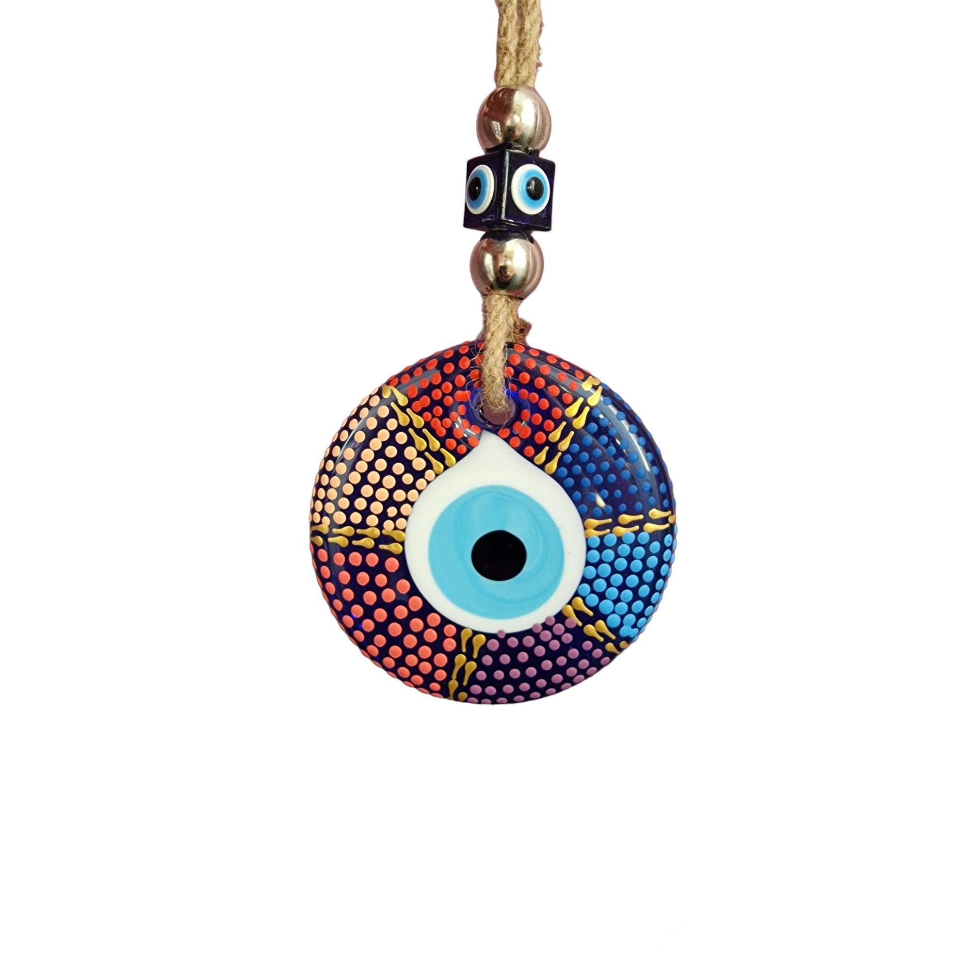 Decoratiune perete din sticla, feng shui, hand made, ochi turcesc - eMAG.ro