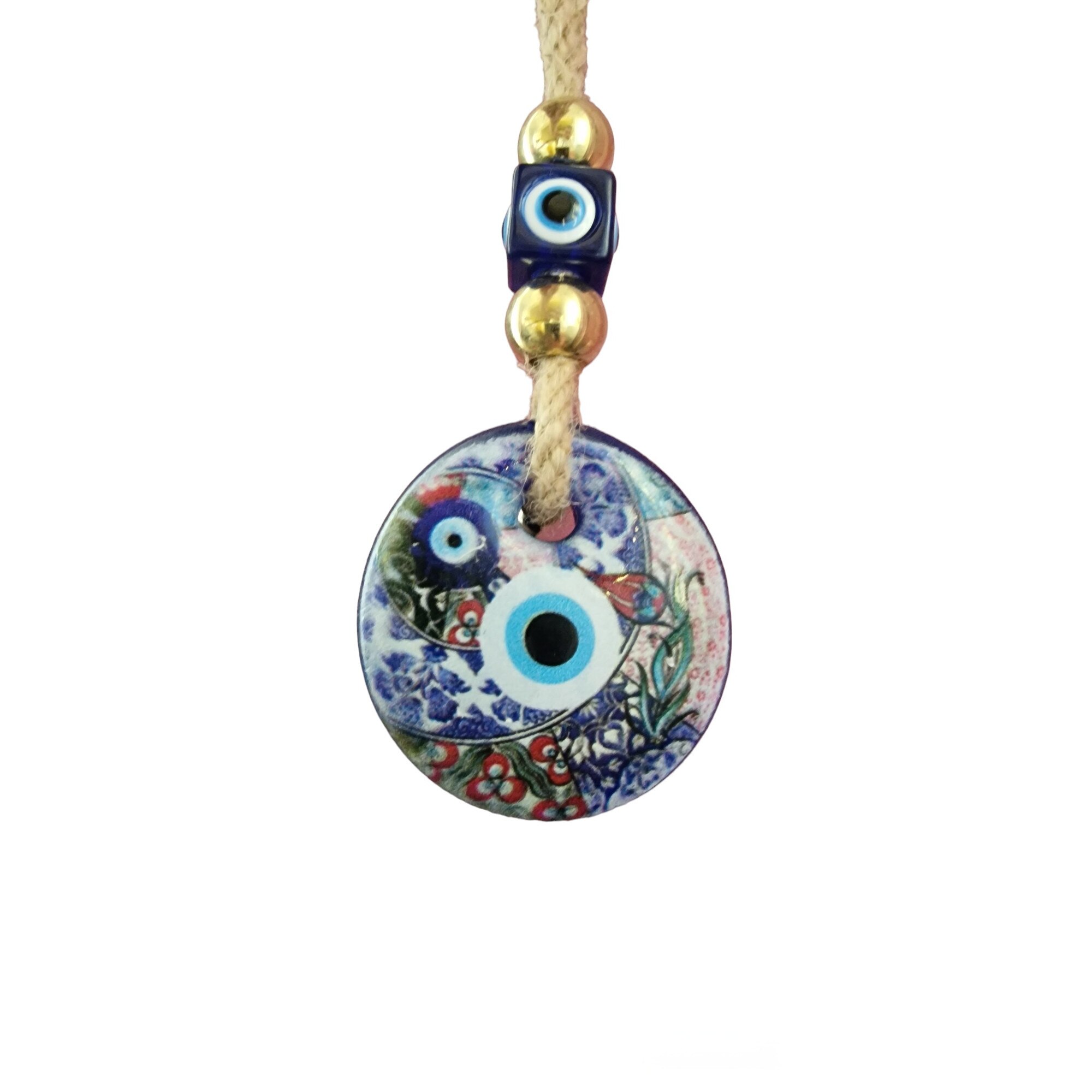 Decoratiune perete, amuleta, ochi turcesc, feng shui, multicolora - eMAG.ro