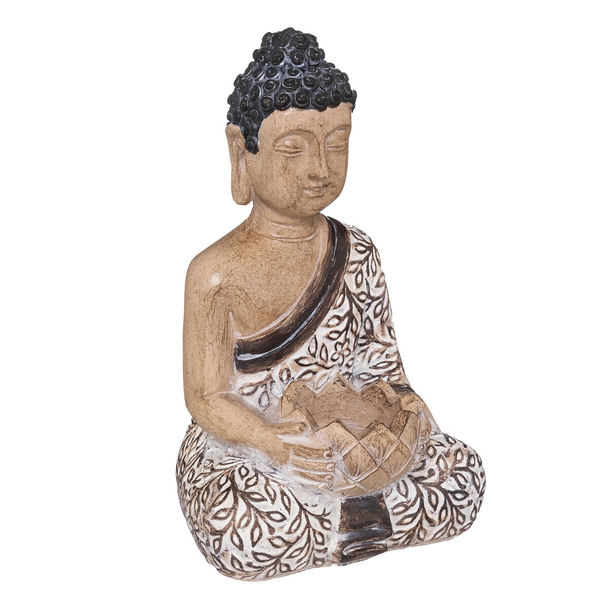 Statueta Buddha asezat, rasina, H 22, 5 cm - eMAG.ro