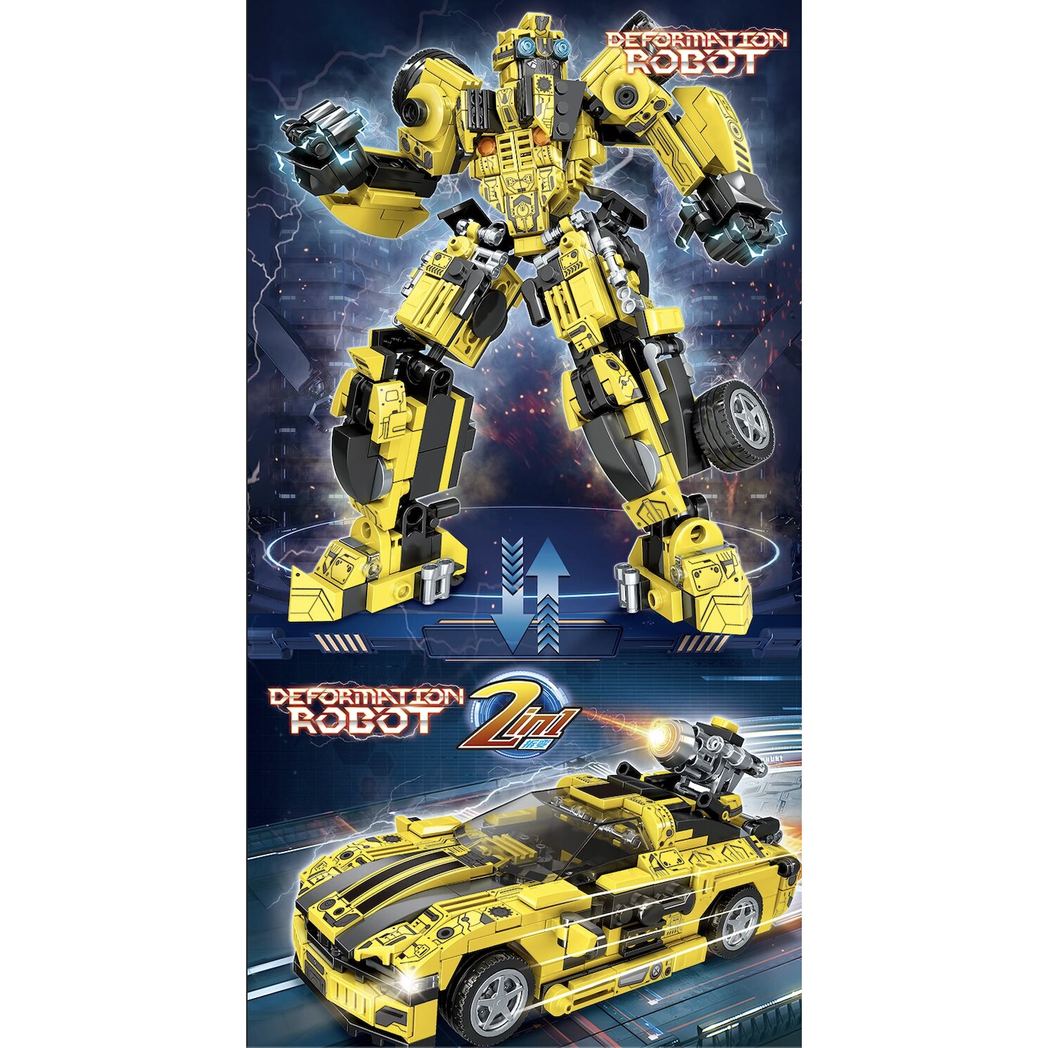 Set de constructie LW, Transformers 2 in 1 - Bumblebee, 792 piese, 6 ...
