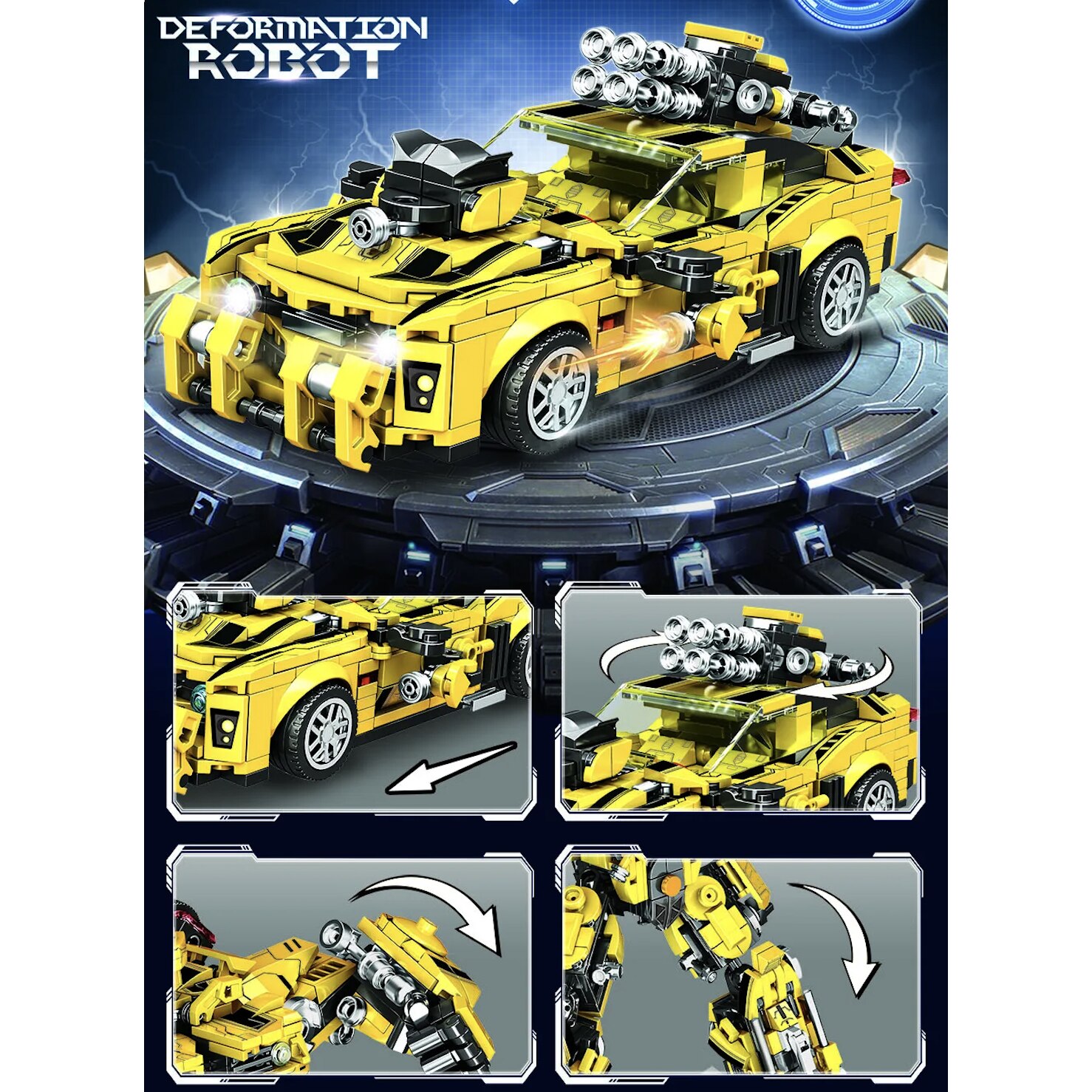 Set de constructie LW, Transformers 2 in 1 - Bumblebee, 792 piese, 6 ...