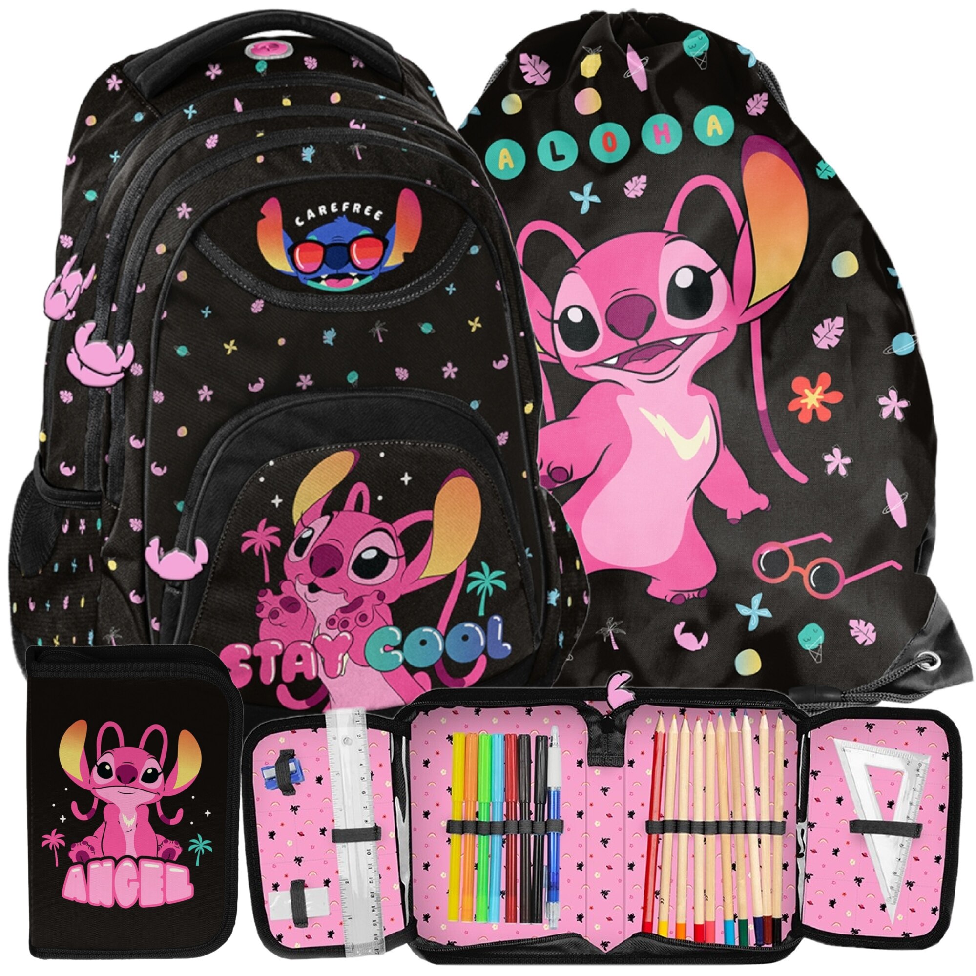 Set Rucsac scoala sac pentru pantofi penar Lilo & Stitch - eMAG.ro