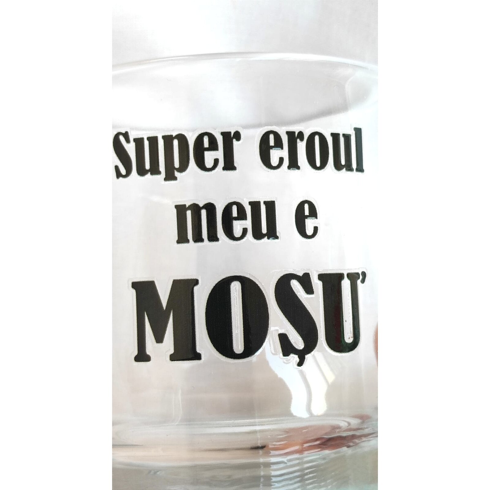 Set 2 pahare personalizate pentru mosi botez, Super eroul meu e mosu ...
