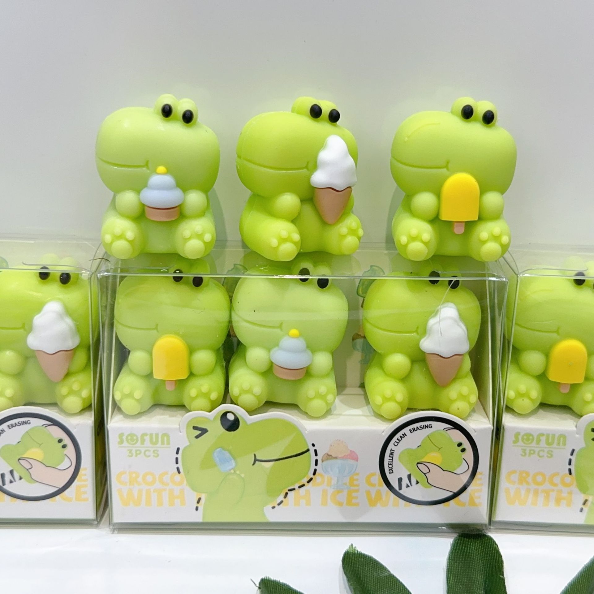 Set 2 cutii radiere pentru copii, Verde - eMAG.ro