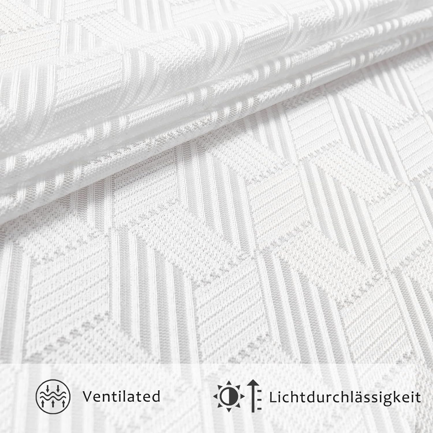 Perdele albe cu model, set de 2 buc 132 x 245cm - eMAG.ro