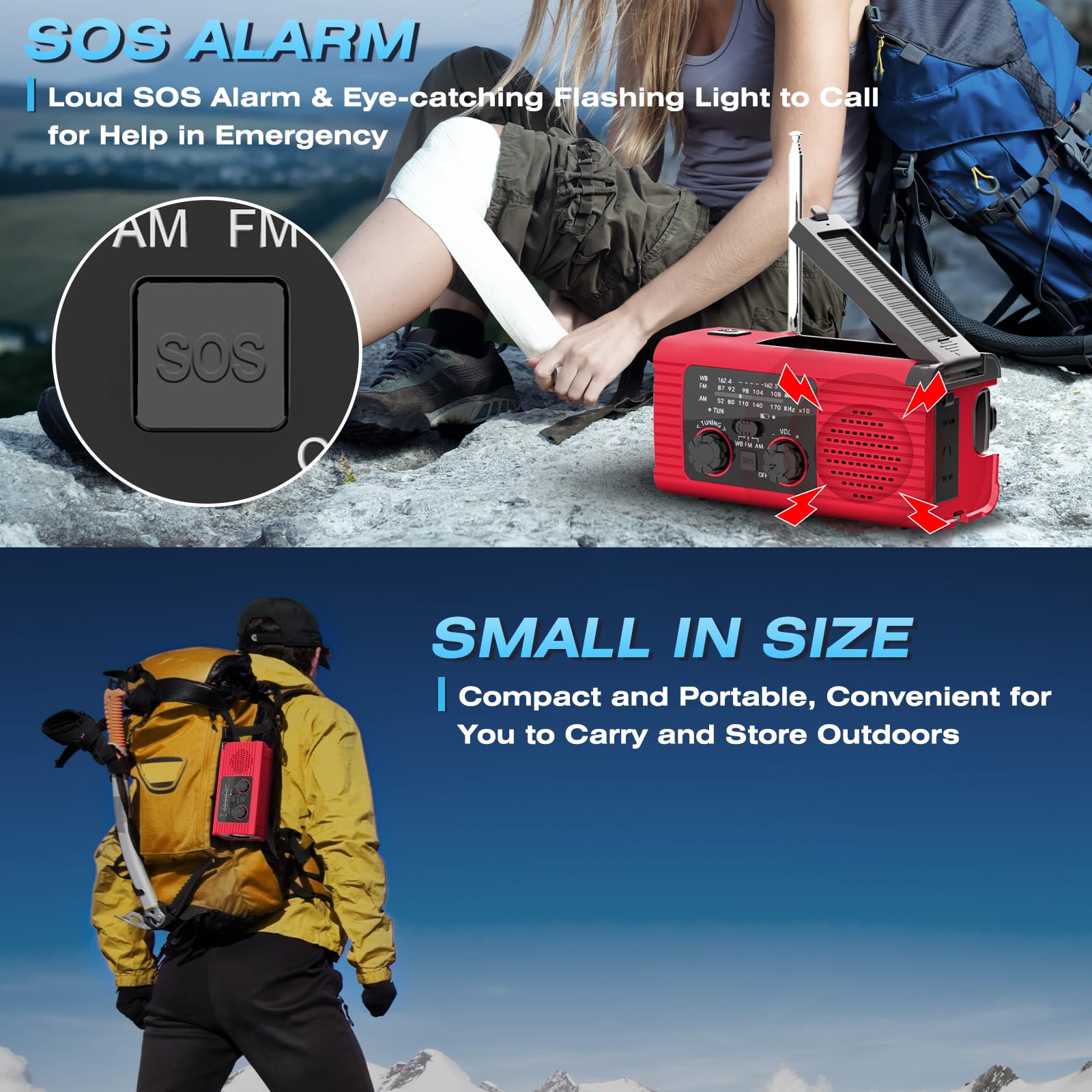 Radio de urgenta, WALALLA, AM/FM NOAA, 2000 mAh, cu lanterna LED, Power ... Radio de urgenta, WALALLA, AM/FM NOAA, 2000 mAh, cu lanterna LED, Power ...