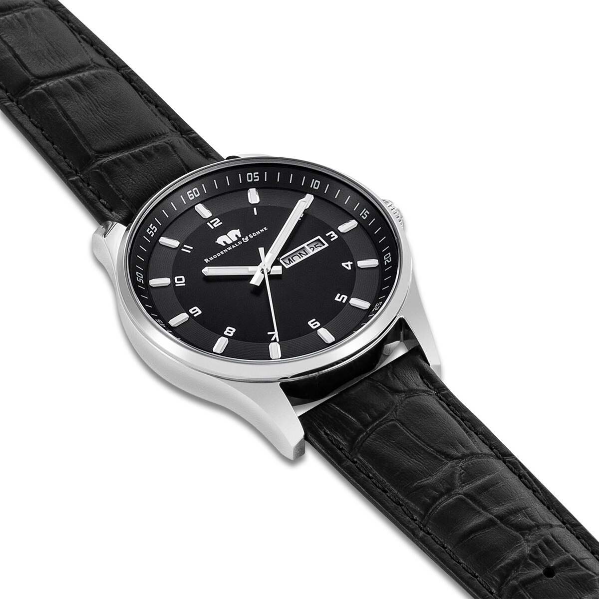 Rhodenwald & Söhne, Ceas quartz cu logo pe cadan, Argintiu - eMAG.ro