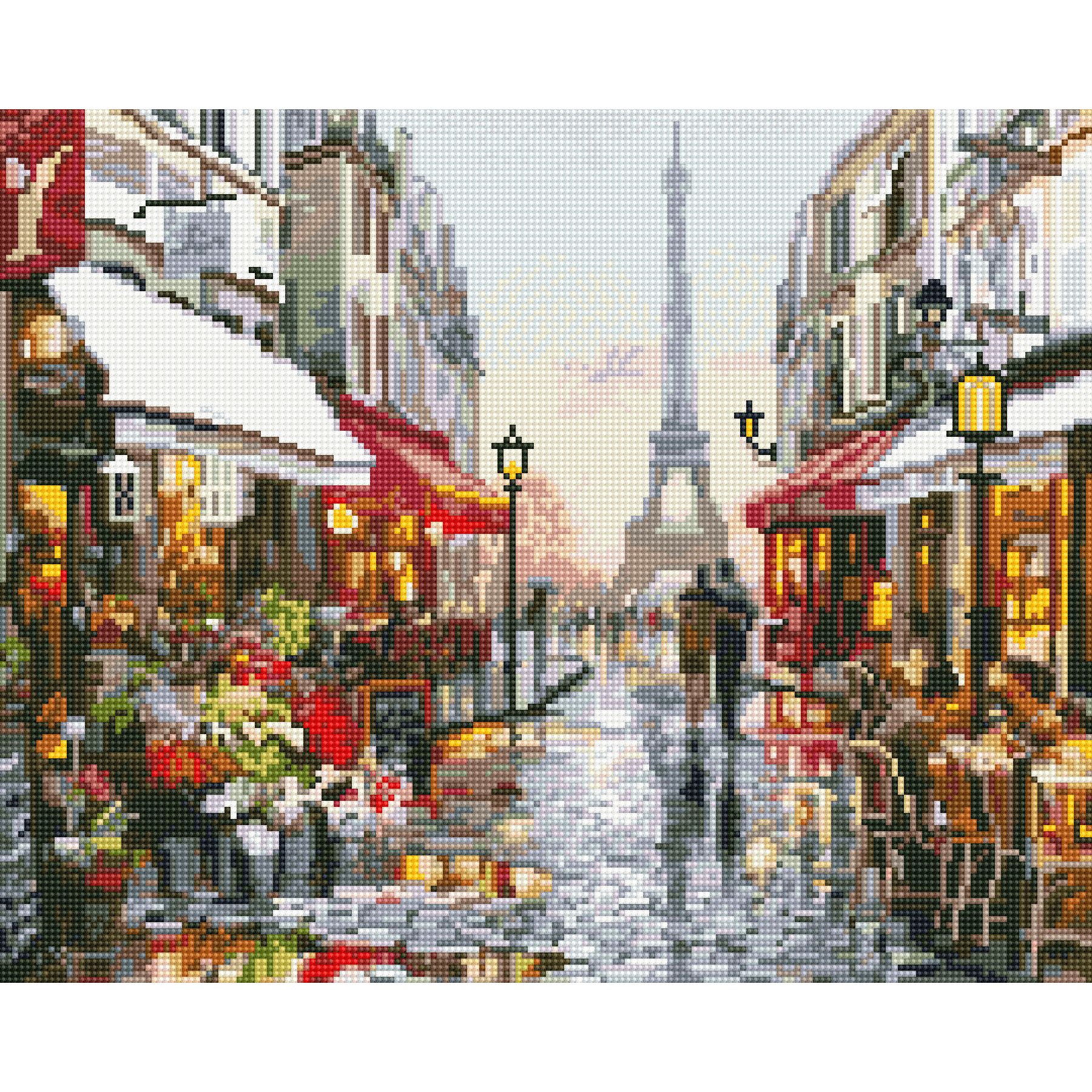 Set de broderie cu diamante 5D cu rama, mozaic 40x50 cm, Viata in Paris ...