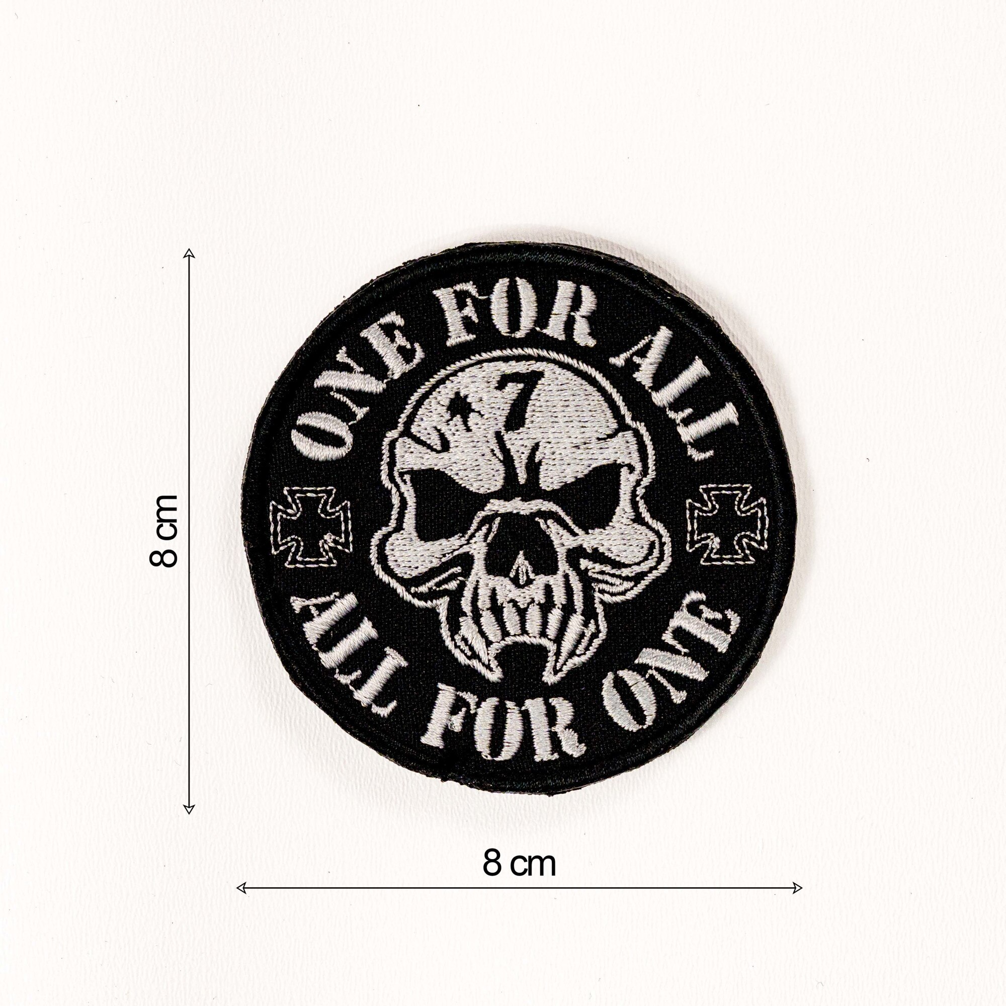 Hímzett folt - Skeleton one for all, fekete-fehér, 8x8 cm - eMAG.hu