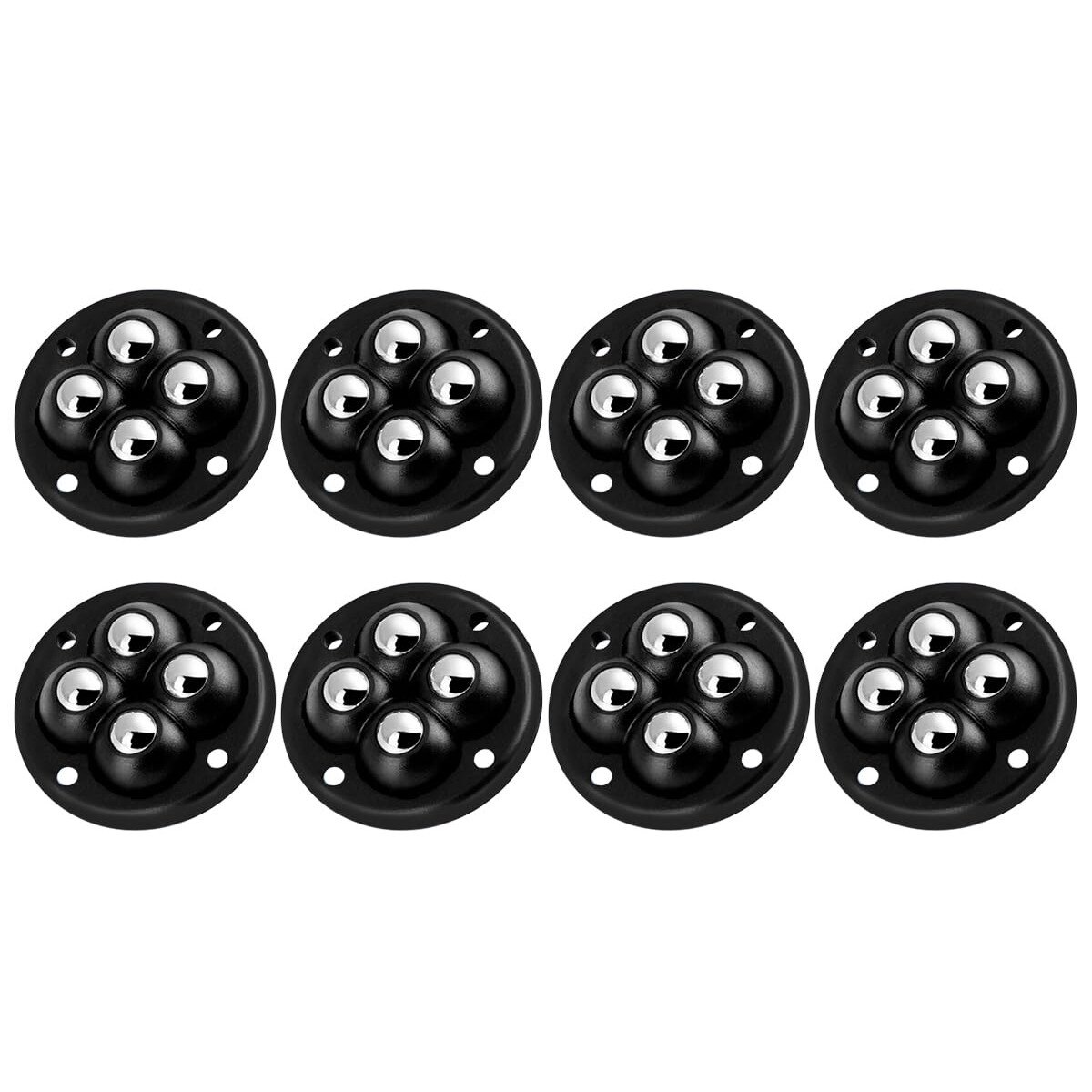 Set mini roti pivotante autoadezive, Longziming, Plastic/Otel, Negru, 8 ...